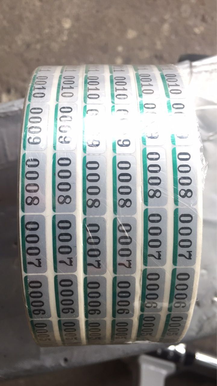 5000 pairs of twin check lable for photofinishing